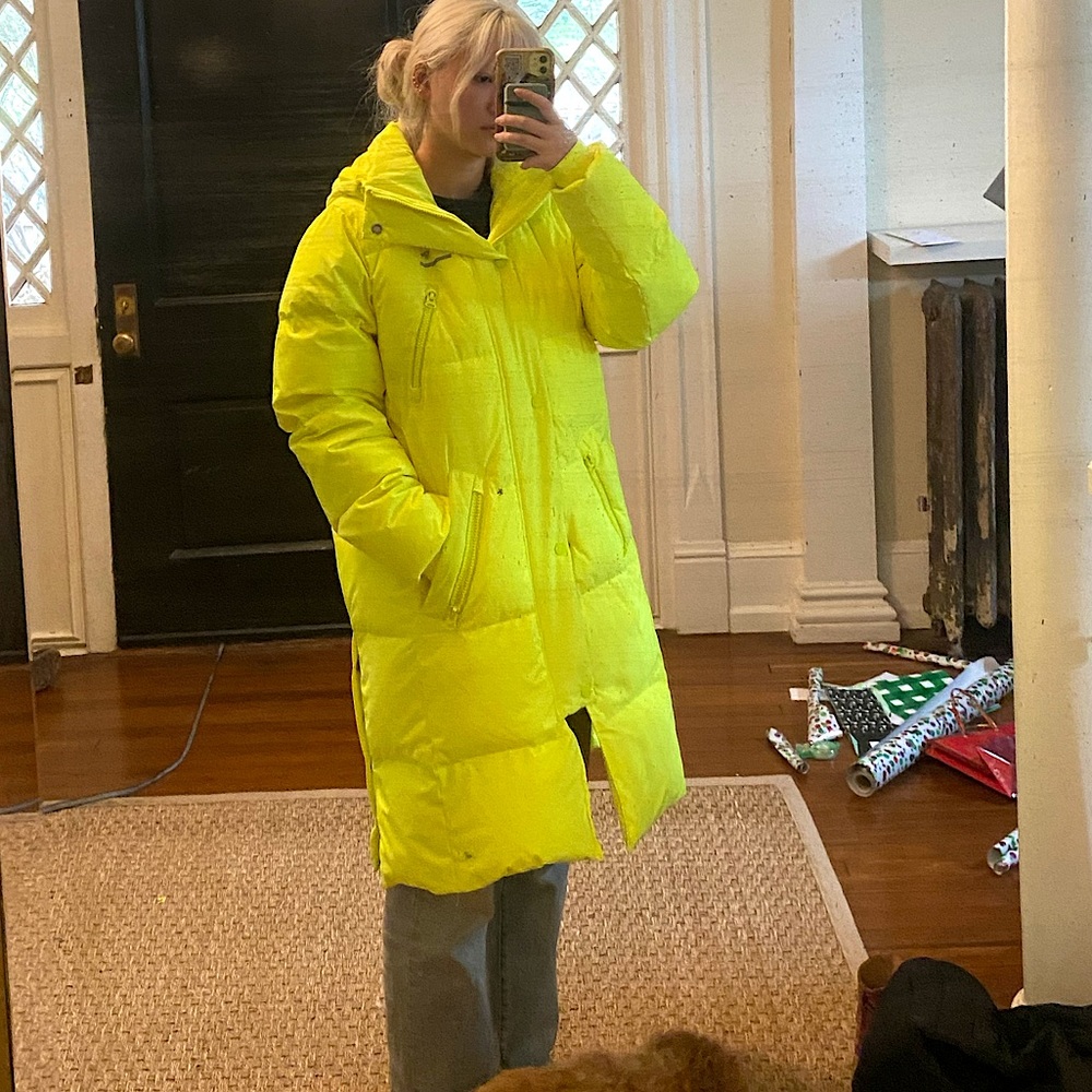 The Arrivals Nyc Unisex Neon Long Parka/Puffer Coat - Gem